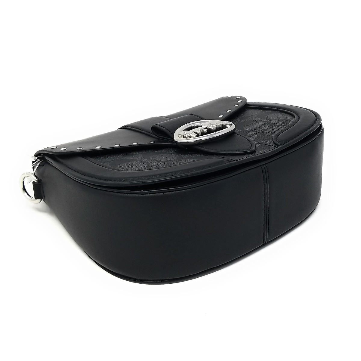 COACH Women's Georgie Saddle Bag (Black Graphite)