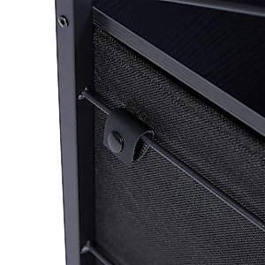 VECELO Fabric Lateral Filing Cabinet with 3 Open Storge Shelves Movable Printer Stand with 2 Large, Home Office, Suitable for A4 Or Letter Size,Black, 2 Drawer