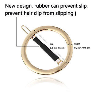 GIYOMI 2 Pcs Minimalist Hair Clip for Women and Girls, Newly designed Hollow Hoop Round Circle Geometric Metal Hair Clip Bobby Pin Ponytail Holder Hair Accessories(Gold & Silver)