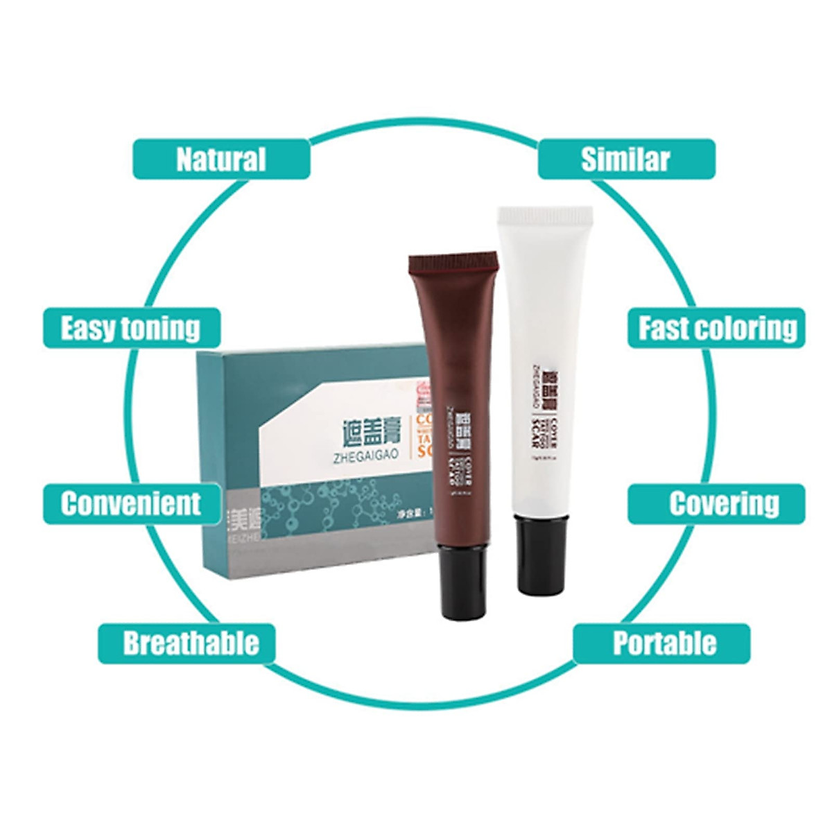 Tattoo Concealer, Make up concealer, Scar make up Scar concealer Body Concealer Birthmark Scar Vitiligo Blemish,Waterproof and Sweatproof Long Lasting Two Colors Cover Up Make up Concealer Set