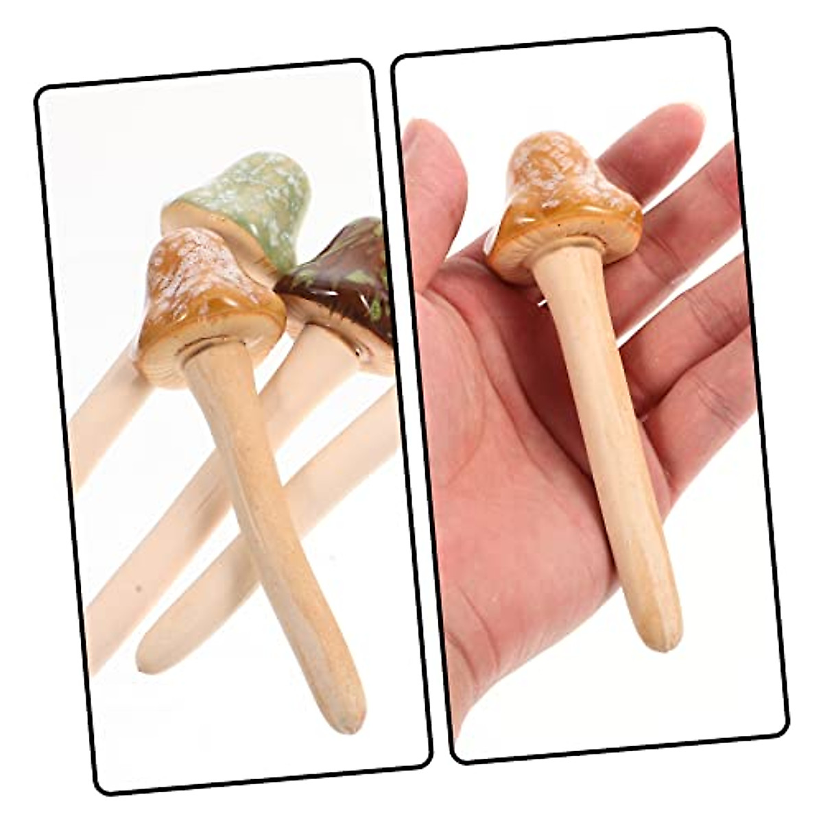 NUSITOU 6pcs Mushroom Ornament Flower Pots Micro Mushroom Miniature Mushroom Small Mushroom Garden Decoration Mushroom Statue Mushroom Decorations Variety Wood Pile Ceramics