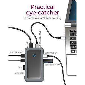 ICY Box 8-in-1 Hub mit integriertem M-Key Einschub, IB-DK2108M-C - Anthrazit