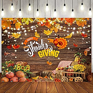 LTLYH 8x6ft Thanksgiving Backdrop Fall Backdorp Thanksgiving Turkey Pumpkin Decoration Backdrop Autumn Banner Party Backdrops 186