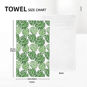 Green Plant Leaves Hand Towel, Decorative Towels Warming Gift for Bathroom Kitchen Bath Spa Gym 16"x27.5"