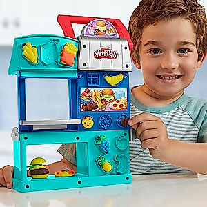 Play-Doh Kitchen Creations Busy Chef's Restaurant Playset, 2-Sided Play Kitchen Set, Preschool Cooking Toys, Kids Arts & Crafts, Ages 3+
