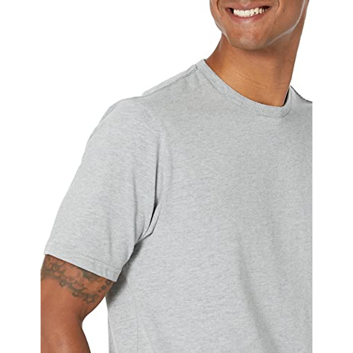 Amazon Essentials Men's Short-Sleeve Crewneck T-Shirt, Pack of 2, Grey Heather, Medium