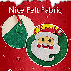 Felt Christmas Tree for Kids Wall -3D DIY Wall Christmas Tree Set with 34 Pieces of Christmas Ornament Decor, Wall Hanging Toddler Christmas Tree Decorations