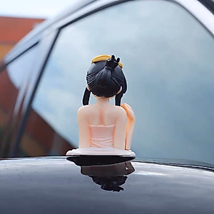 Dimcaso Chest Shaking Car Ornaments, Anime Figure Girl Car Dashboard Decorations, Bobbleheads for Car Dashboard, Cute Anime Girl Figure, Chest Shaking Ornament for Room Car Decor (Rem+Sonic+Kanako)