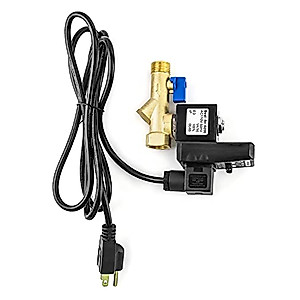 QWORK Automatic Gas Tank Valve with US Plug - Suitable for Gas Tanks, Drip Legs, and Compressed Air System Components - AC 110V Power Supply - 1/2" Valve Size Electronic Drain Valve