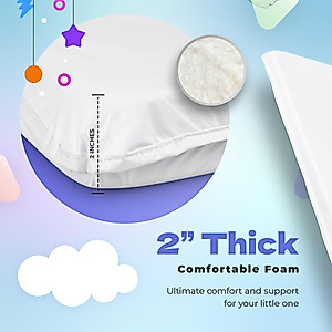 Custom Size 2" Thick Baby Mattress with Fitted Sheet - Waterproof Crib Mattress with Custom Size & Color Fitted Crib Sheet for Bassinet & Cradle