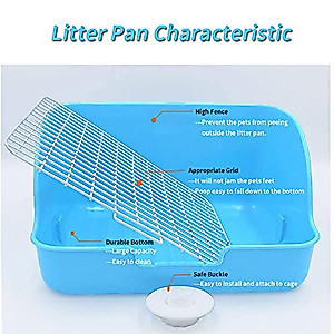 Dwarf Rabbit Corner Litter Box, Guinea Pig Potty Trainer, Small Animals Cage Accessories and Supplies for Hamster, Rats, Ferret, Bunny