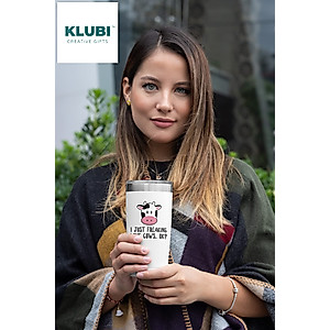 KLUBI Cow Gifts Coffee Tumbler- 20oz Tumbler for Coffee or Wine - Gift Idea for Cow Lovers, Themed Gifts, Print, Cup, Accessories, Stuff, Farm Animal