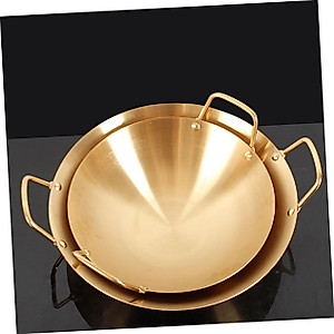Garneck Amphora Golden Pot Frying Pan Ramyun Pot Ramen Noodles Pan Soup Pan Seafood Making Seafood Pot Cooking Utensil Stainless Pot Golden Ramen Pot Omelet Paella Pans Stainless Steel