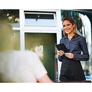 Server Book for Waitress-Leather Waitress Book Organizer with Zipper Pocket Cute Waiter Book Server Wallet with Magnetic Closure, Glitter Black