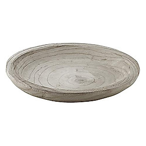 Santa Barbara Design Studio Table Sugar Hand Carved Paulownia Wood Serving Bowl, Large, Grey
