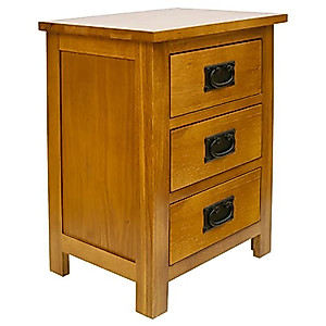 KendyOak 3 Drawers Rustic Bed Side Tables Wholesale Storage Modern Simple Nightstands Furniture Vendors 12.6x16.54x22.05 Inches