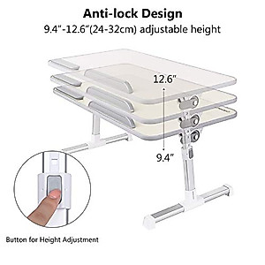 Laptop Bed Tray Table, Nearpow Adjustable Laptop Bed Stand, Portable Standing Table with Foldable Legs, Foldable Lap Tablet Table for Sofa Couch Floor - Medium Size