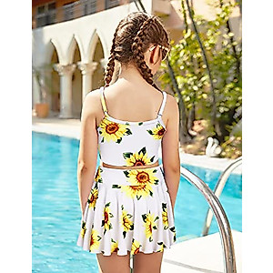 Arshiner Girls' Tankini Bathing Suits Beach Cute Swimwear Bikini Swimsuits Kids Swimming Clothes Size 8 9 Years