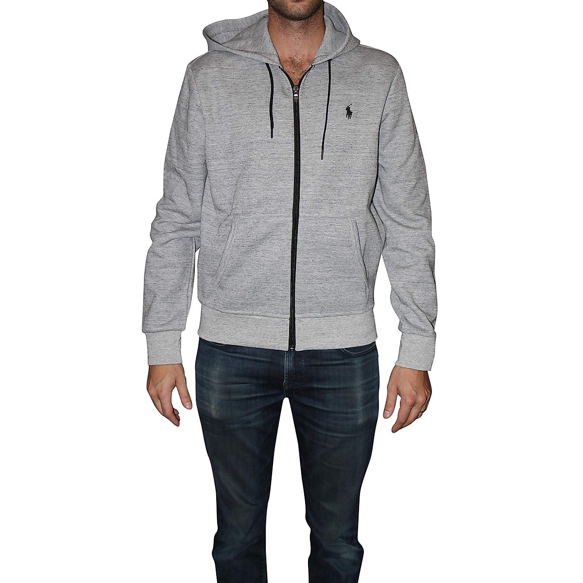 POLO RALPH LAUREN Double Knit Tech Fleece Hoodie (Medium, Gray)