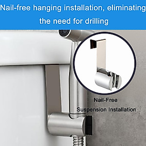 Toilet Bidet Sprayer Holder,Toilet Bidet Sprayer,Diaper Sprayer Holder, Universal Bidet Attachment Holder,Stainless Steel Holder for Hand Shower Toilet Bidet Sprayer