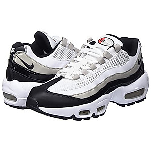 NIKE Women's Sneaker, White Black Lt Iron Ore University Red, 9