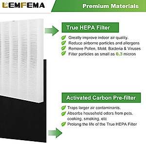 C545 HEPA S Compatible with Winix C545 Air Purifier, 2 Packs True HEPA and 8 Packs Activated Carbon, Part Number 1712-0096-00