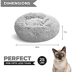 Whiskers & Friends Cat Bed, Cat Beds for Indoor Cats Washable, for Small Cat Bed, Large Cat Bed, Kitten Bed, Small Dog Bed, Anti Anxiety Calming Pet Bed, Cat Beds & Furniture, Round Cat Nest Bed