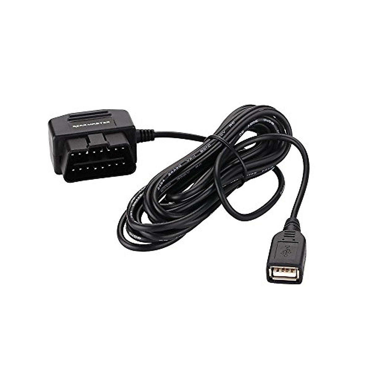 REARMASTER Universal OBD Power Cable for Dash Camera,24 Hours Surveillance/Acc Mode with Switch Button(USB Port)