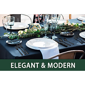 48-Piece Black Silverware Set with Steak Knives, Black Flatware Set for 8, Food-Grade Stainless Steel Tableware Cutlery Set, Kitchen Cutlery for Home Office Restaurant Hotel