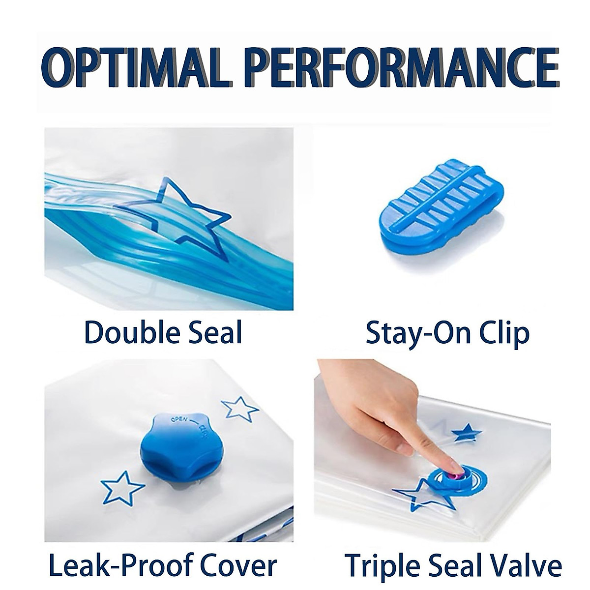 Mantianstar 12 Pack Vacuum Storage Bags, Space Saver Bags (4 Jumbo/4 Large/4 Medium/1 Automatic Pump) Compressed Storage Bags for Clothing, Comfort Items and Blankets