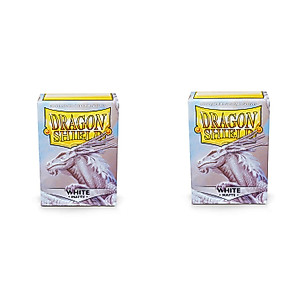 2 Packs Dragon Shield Matte White Standard Size 100 ct Card Sleeves Value Bundle! …