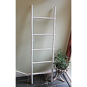 MGP Bamboo Ladder Rack in White 5'