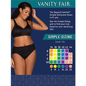 Vanity Fair Women's Wireless Bra, Soft Smoothing Fabrics, Simple Sizing Available S-3XL, Breathable Cups-Neutral, Large