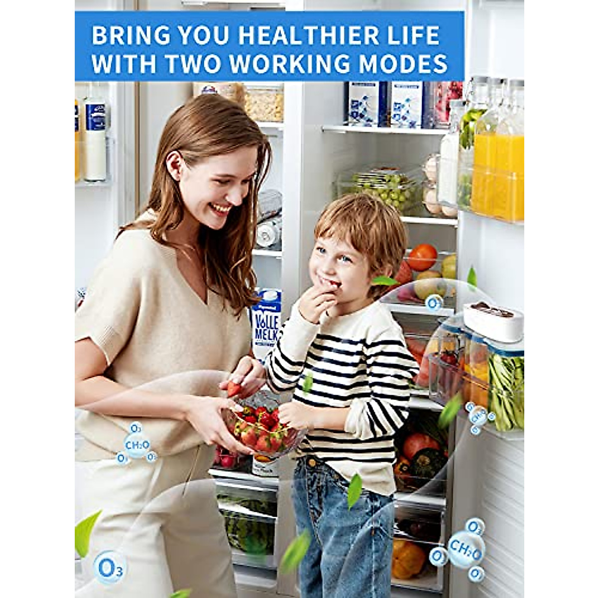 Zerosky Ozone Refrigerator Deodorizer, 20mg/H O3 Air Purifier Deodorizer, Natural Car, Shoe Deodorizer, Odor Eliminators For Home, Closet, Pet Home, Washing Machine, white