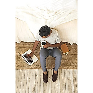 Dearfoams Men's Eli Microsuede Moccasin Slipper, Black, Medium, 80306