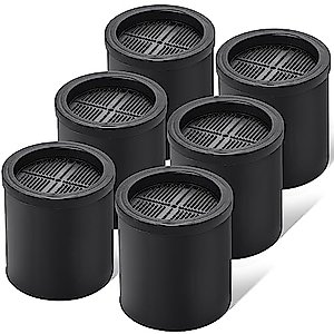 Noamus 6 Pack Bed Risers, 4 Inch Round Furniture Raising Blocks, Black Lifts with Removable Bottom Non-Slip Foam Pads, Heavy Duty Dorm Bed Frame Extenders for Desk Chair, Table Legs, Sofa Couch