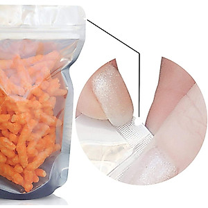 Stand Up Pouch Bags, 6" x 9", Heavy Duty, 100 Pack, Clear Front with Aluminum Foil Back - Resealable Ziplock and Heat Sealable for Food Storage