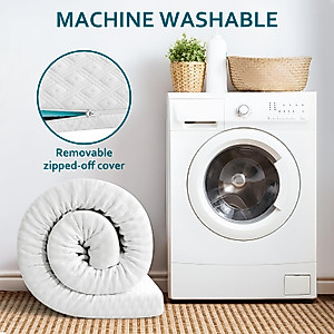 BEDHOURS 3 Inch Cooling Queen Gel Memory Foam Mattress Topper, Mattress Topper with Removable Cover, Ventilated Soft Breathable Mattress Pad for Pressure Relief (White, Queen)