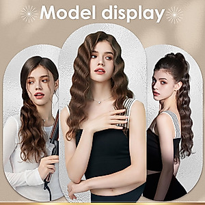 Novus 3 Barrel Waver Curling Iron: Anti-Scald, 1 inch Rapid Heating Wand with 3 Heat Settings, Temp Adjustable Portable Crimper for Deep Waves