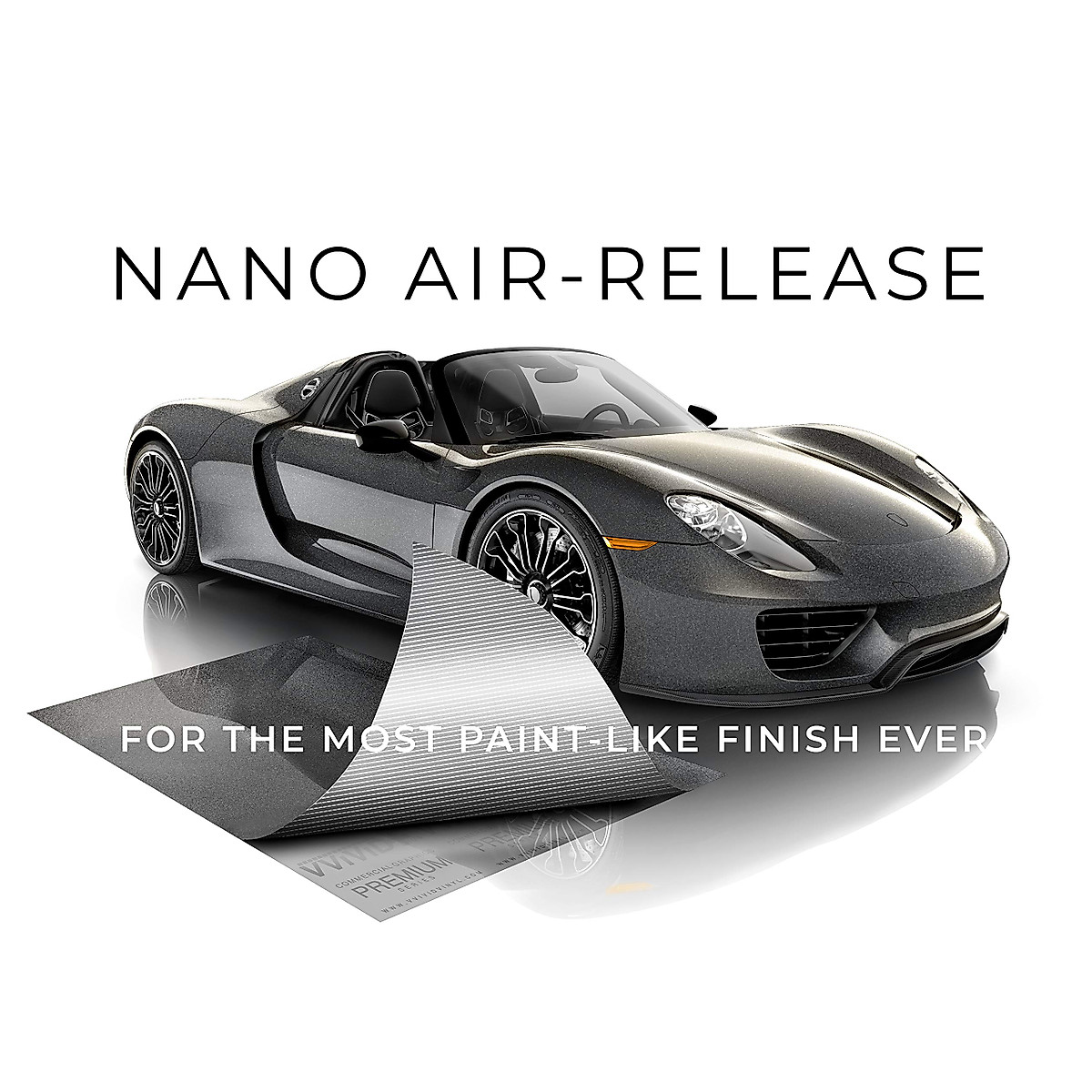 VViViD+ Ultra Gloss Candy Charcoal Grey Vinyl Car Wrap Premium Paint Replacement Film Roll with Nano Air Release Technology, Stretchable Protective Cap Liner, Self Adhesive (1ft x 5ft)