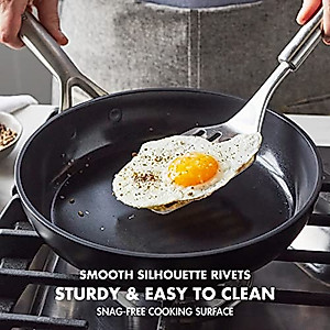 GreenPan GP5 Hard Anodized Healthy Ceramic Nonstick 8" Frying Pan Skillet, Heavy Gauge Scratch Resistant, Stay Flat Surface, Induction, Mirror Finish Handle,Oven Safe, PFAS-Free, Black