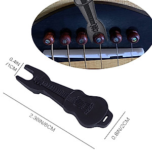 Cheerock 6pcs Acoustic Guitar Bridge Pins, Rosewood Abalone Dot Acoustic Guitar String Pins with Guitar Pin Puller, Bridge Pins Replacement Parts for Acoustic Guitar