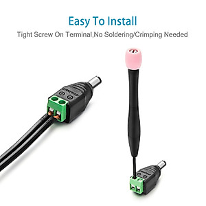 CHANZON 10 Pcs Male 12V 5.5 mm x 2.1 mm DC Power Jack Connector 24V Barrel Plug for CCTV Security Camera Cable Wire Adapter