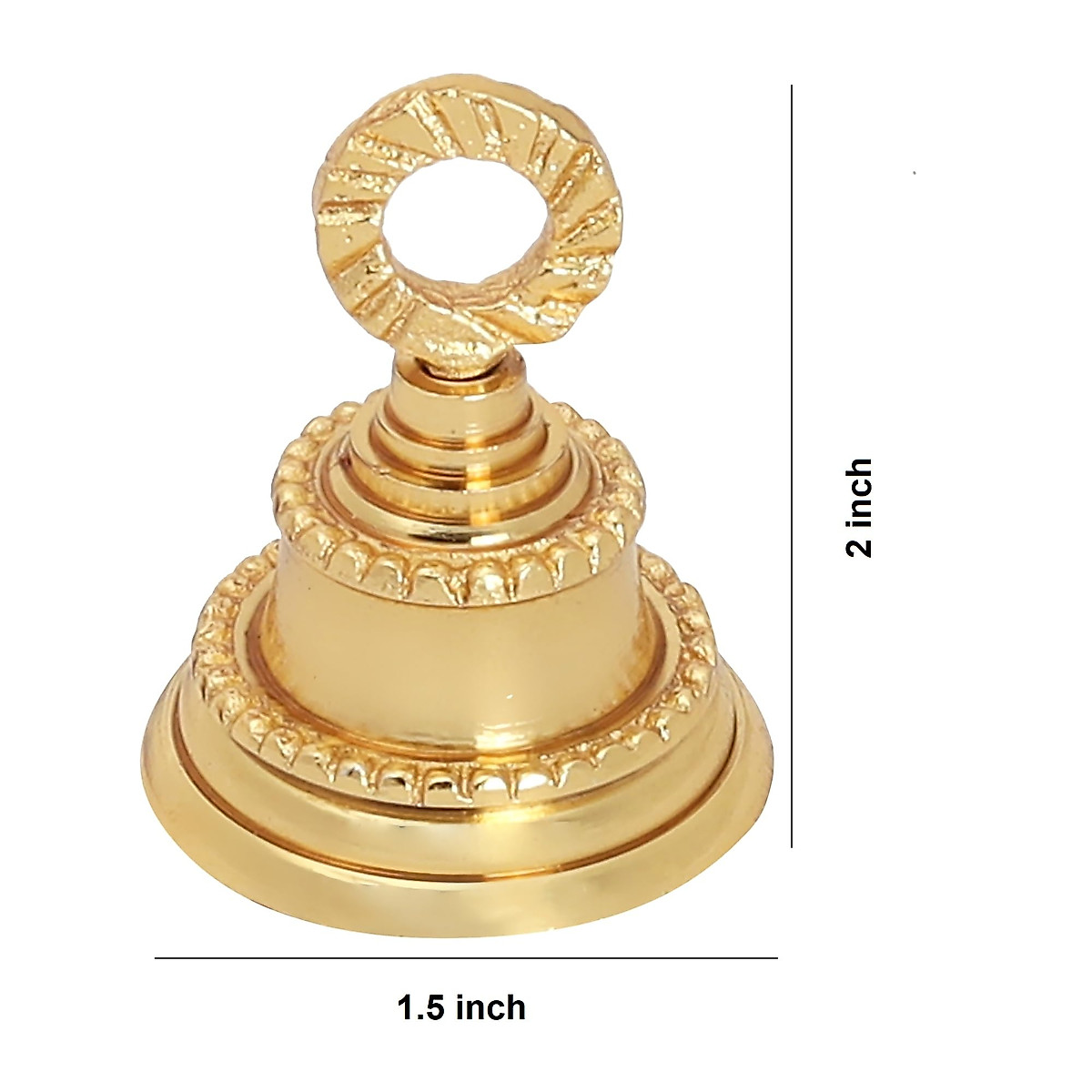 HANDTECHINDIA Set of Brass Plain 2 '' Bells Christmas Decoration Jingle Bell Sleigh Bell Jingle Bell Crafts Christmas décor Home décor Elephant décor Bells Musical Instrument Accessory. (20)