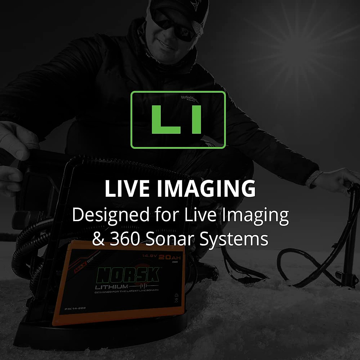 Norsk Lithium 14.8v 32ah Lithium Ion Battery | 2X Built in USB Ports | Ultra Light 4.8 LBS | 1000+ Charge Cycles | Charger Included