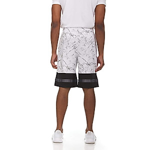 Spalding Mens Max Performance Basketball Short with 10" Inseam, White/Black, S