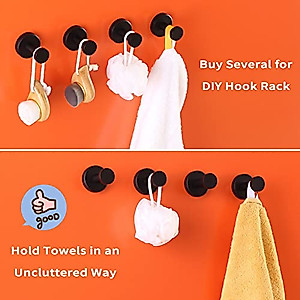 Angle Simple Towel Hook Matte Black, Stainless Steel Bathroom Hand Towel Holder, Compact Round Robe Hook Wall Mount