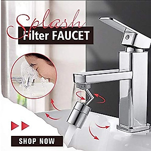 Universal Splash Filter Faucet,720° Rotatable Faucet Sprayer Head, Anti-Splash,Oxygen-Enriched Foam, 4-Layer Net Filter, Leakproof Design with Double O-Ring,Faucet Head for Kitchen and Bathroom (1PC)