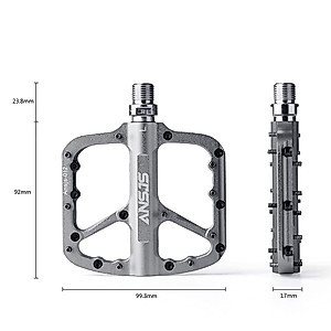 ANSJS Mountain Bike Pedals MTB Pedals Bicycle Flat Pedals Aluminum 9/16" Sealed Bearing Lightweight Platform for Road Mountain BMX MTB Bike…