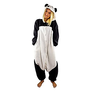 SAZAC Fluffy Panda Kigurumi - Onesie Jumpsuit Halloween Costume